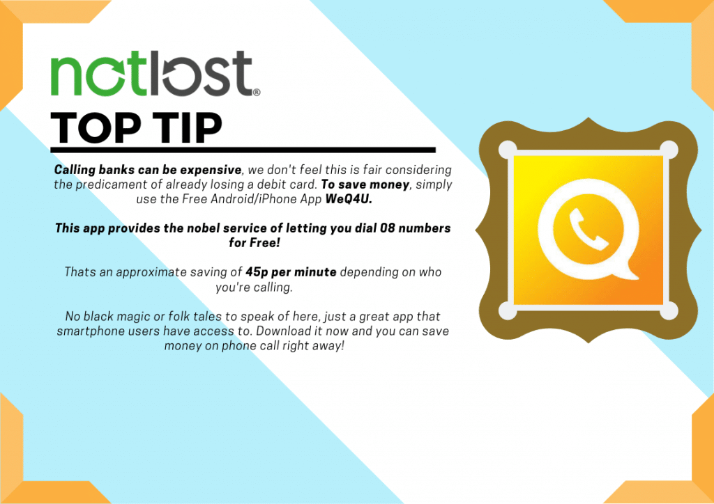 I've Lost My Bank Card, Help! - NotLost - Lost and Found Software